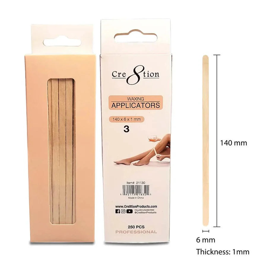 Cre8tion Disposable Applicators 3 - 140x6x1mm, BOX (Pk: 250 pcs/box, 4 ...